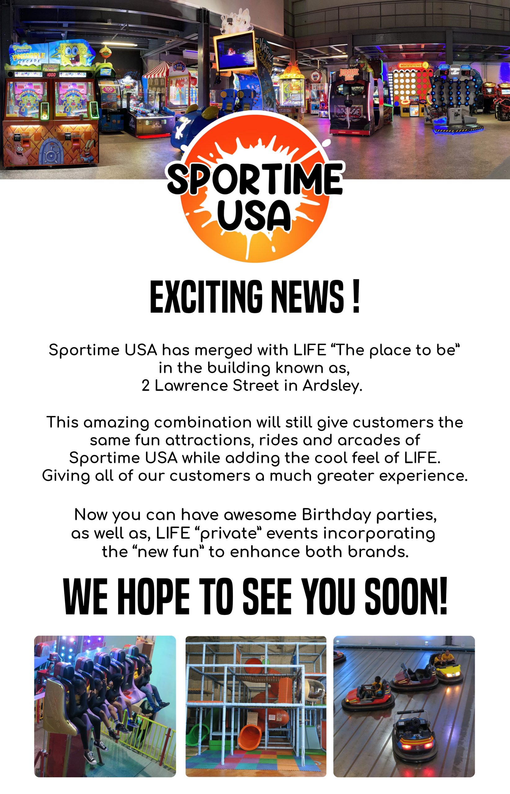 Important Information - Glow Parties - Special Events - Sportime USA